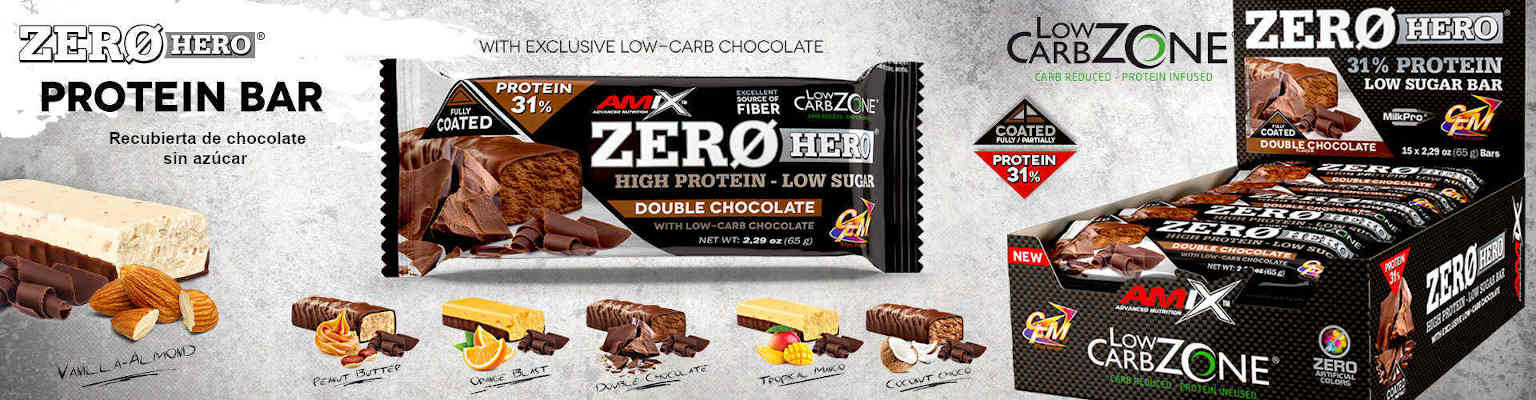 Amix Zero Hero Mango - Barra de proteína sem açúcar 65g
